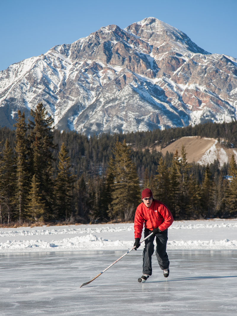 Skating Mildred Lake | All about Jasper National Park
