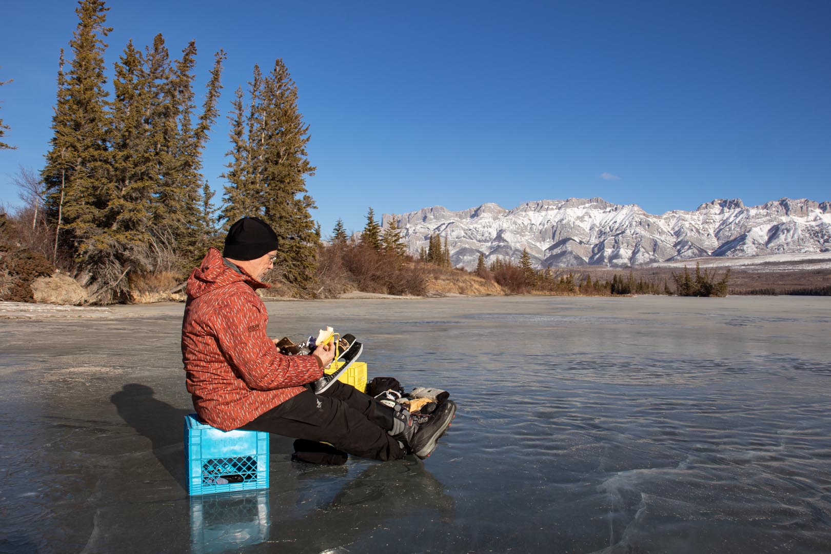 Skating Talbot Lake | All about Jasper National Park